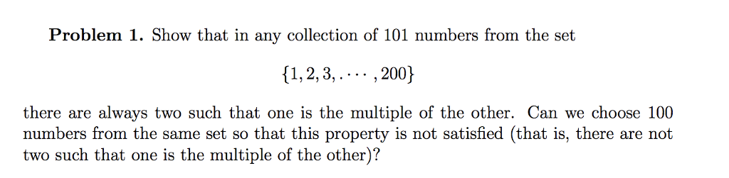Solved Problem 1. Show that in any collection of 101 numbers | Chegg.com
