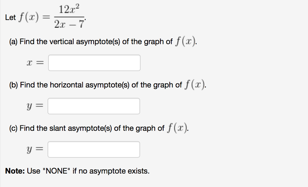 Solved 12.12 Let f(x) = 2x - 7 (a) Find the vertical | Chegg.com