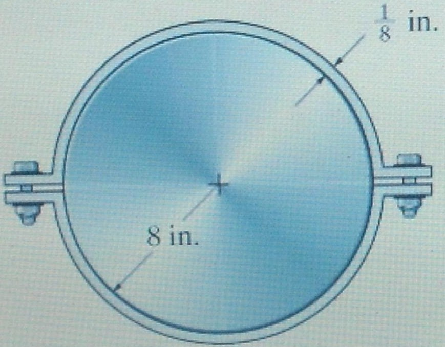 Solved The A -36 steel band is 2 in. wide and is secured | Chegg.com