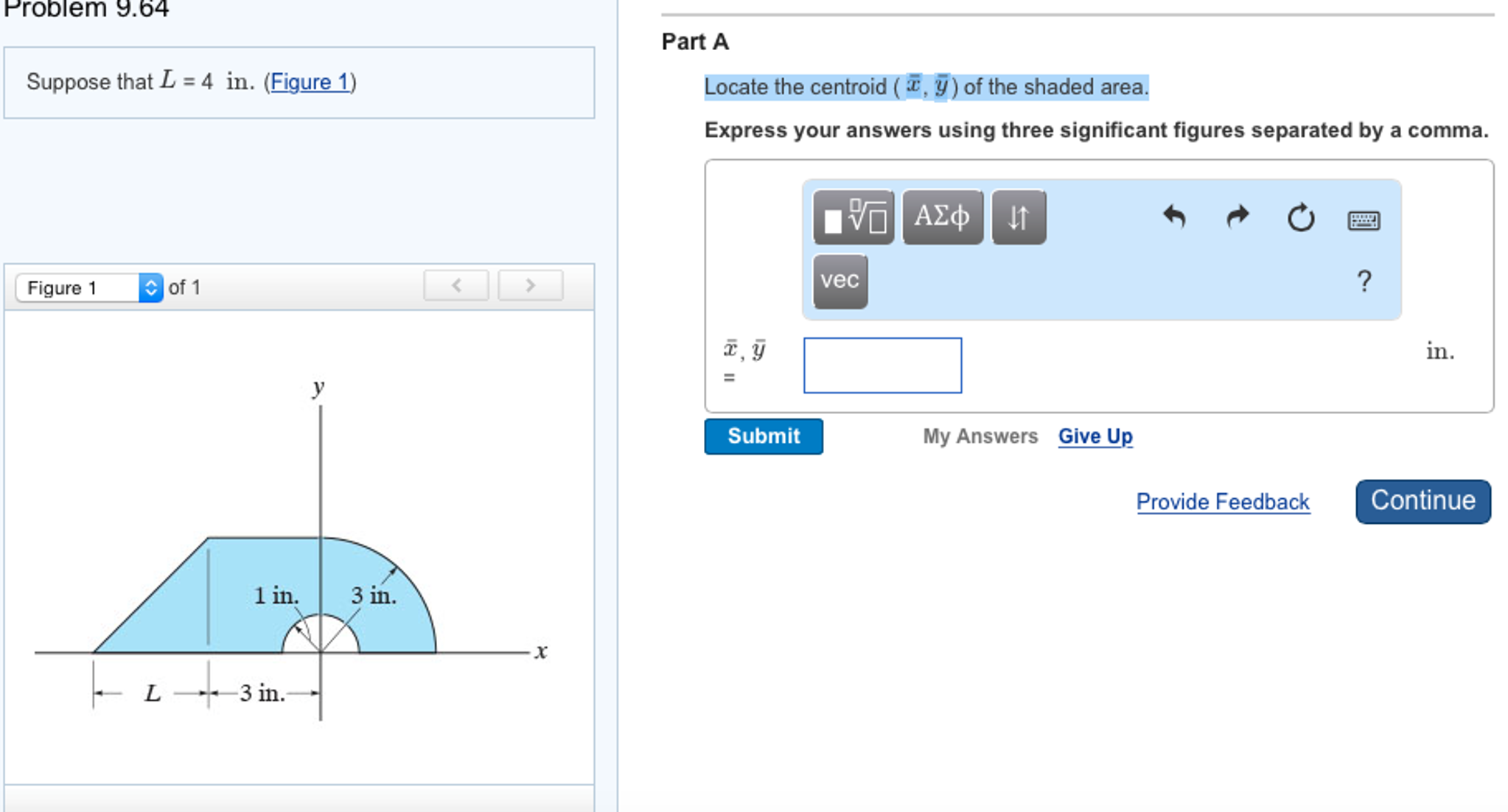 Solved Suppose that L = 4 in. (Figure 1) Part A Locate the | Chegg.com