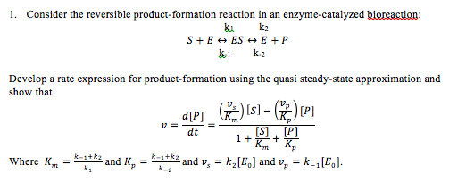 Solved Consider the reversible product-formation reaction in | Chegg.com
