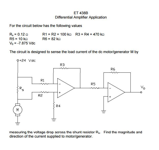 Solved ET 438B Differential Amplifier Application For the | Chegg.com