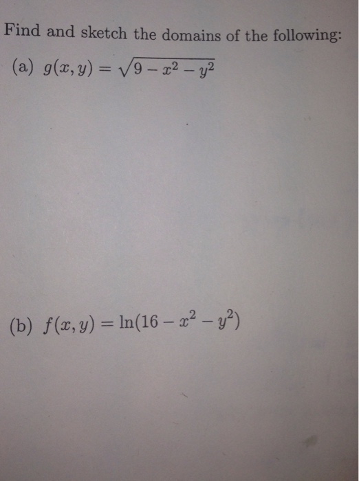 Solved Find and sketch the domains of the following: (a) | Chegg.com
