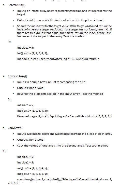 Solved ab 2 Write these methods related to arrays | Chegg.com