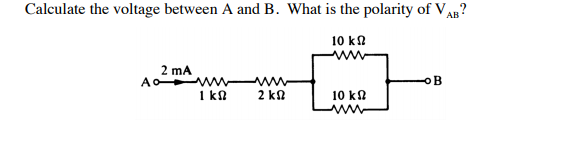 Solved Calculate the voltage between A and B. What is the | Chegg.com