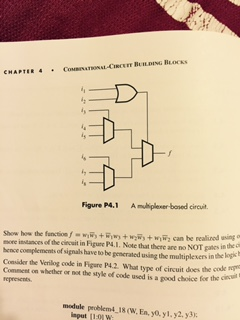 Solved Consider the multiplexer-based circuit illustrated in | Chegg.com