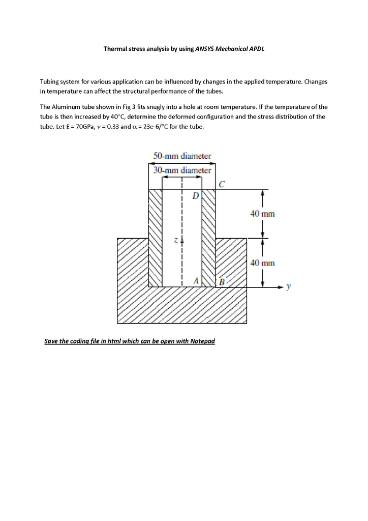Solved Thermal stress analysis by using ANSYS Mechanical | Chegg.com