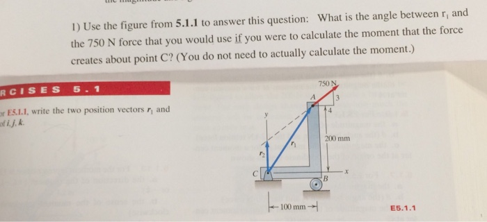 Solved What is the angle between r_1 and the 750 N force | Chegg.com
