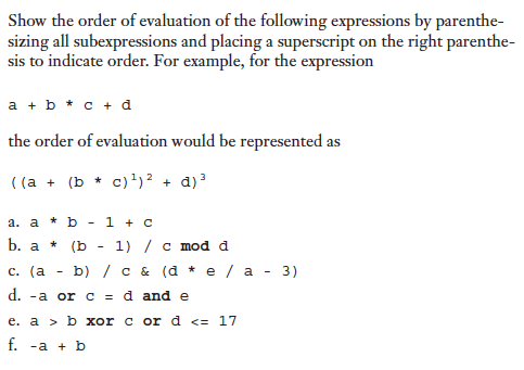 Solved **For each expression, show every possible order of | Chegg.com