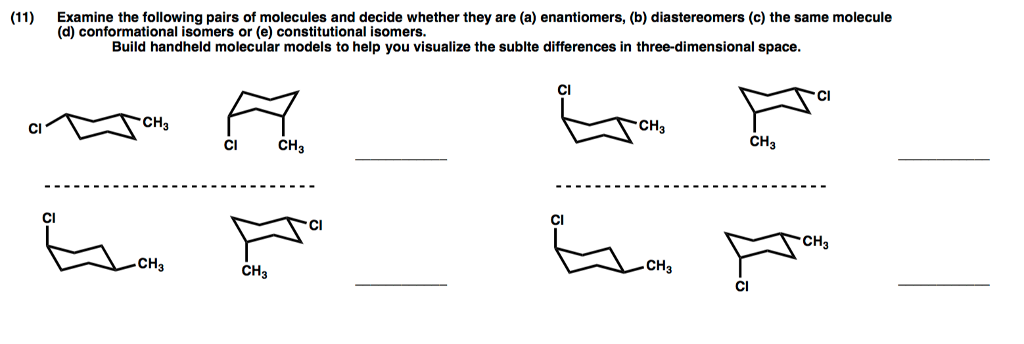 Solved Examine the following pairs of molecules and decide | Chegg.com