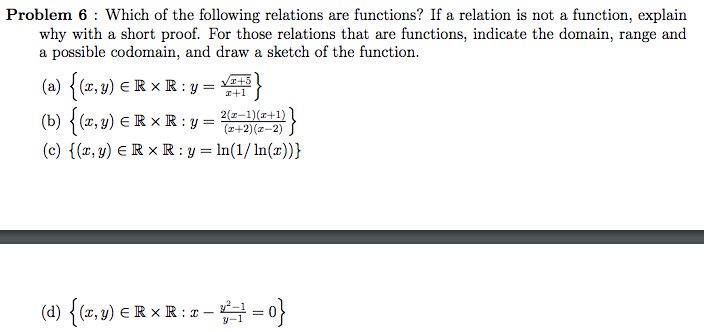 Solved Which of the following relations are functions? If a | Chegg.com