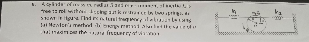 Solved A cylinder of mass m, radius R and mass moment of | Chegg.com