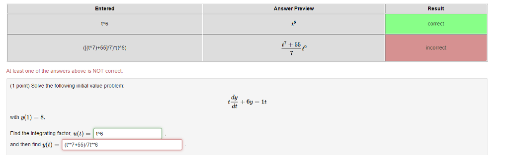 Solved Entered At least one of the answers above is NOT | Chegg.com