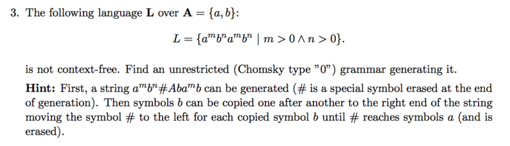 3. The following language L over A = {a, b): is not | Chegg.com