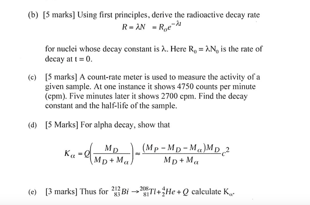 Solved (b) [5 marks] Using first principles, derive the | Chegg.com