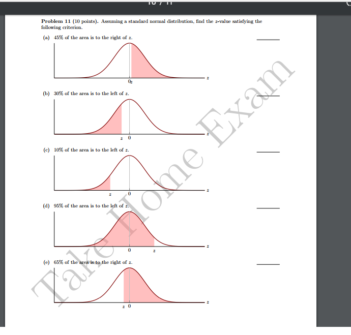 Solved Problem 11 (10 points). Assuming a standard normal | Chegg.com
