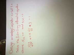 Solved Design an analog Computer circuit to solve the | Chegg.com