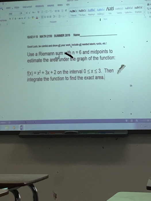 Solved Use a Riemann sum into = 6 and midpoints to estimate | Chegg.com
