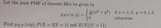 Solved Let the joint PMF of discrete RVs be given by | Chegg.com