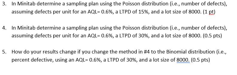In Minitab determine a sampling plan using the | Chegg.com