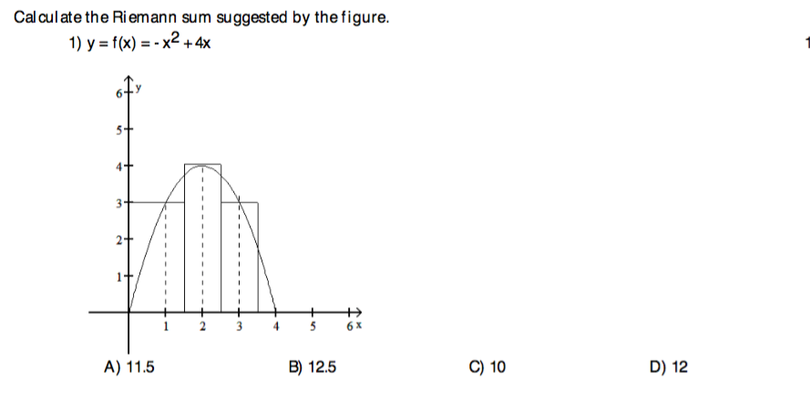 Solved Calculate the Riemann sum suggested by the figure. y | Chegg.com
