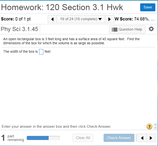 Solved Homework: 120 Section 3.1 Hwk Score: 0 of 1 pt Phy | Chegg.com
