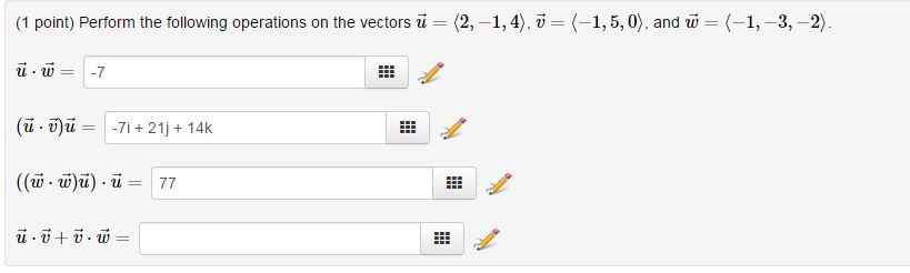 Solved Perform the following operations on the vectors u = | Chegg.com