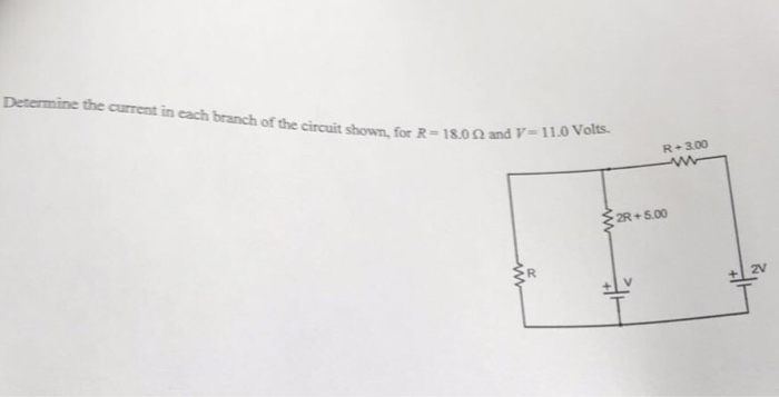 Solved Determine the current in each branch of the circuit | Chegg.com