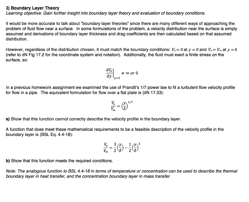 Solved 3) Boundary Layer Theory Learning objective: Gain | Chegg.com