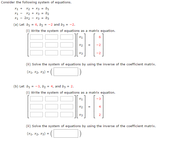 Solved Consider the following system of equations. x_1 + | Chegg.com
