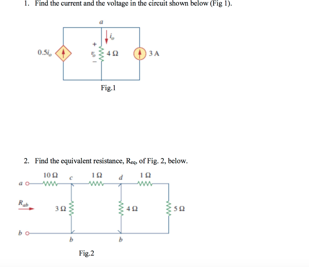 Solved Find the current and the voltage in the circuit shown | Chegg.com