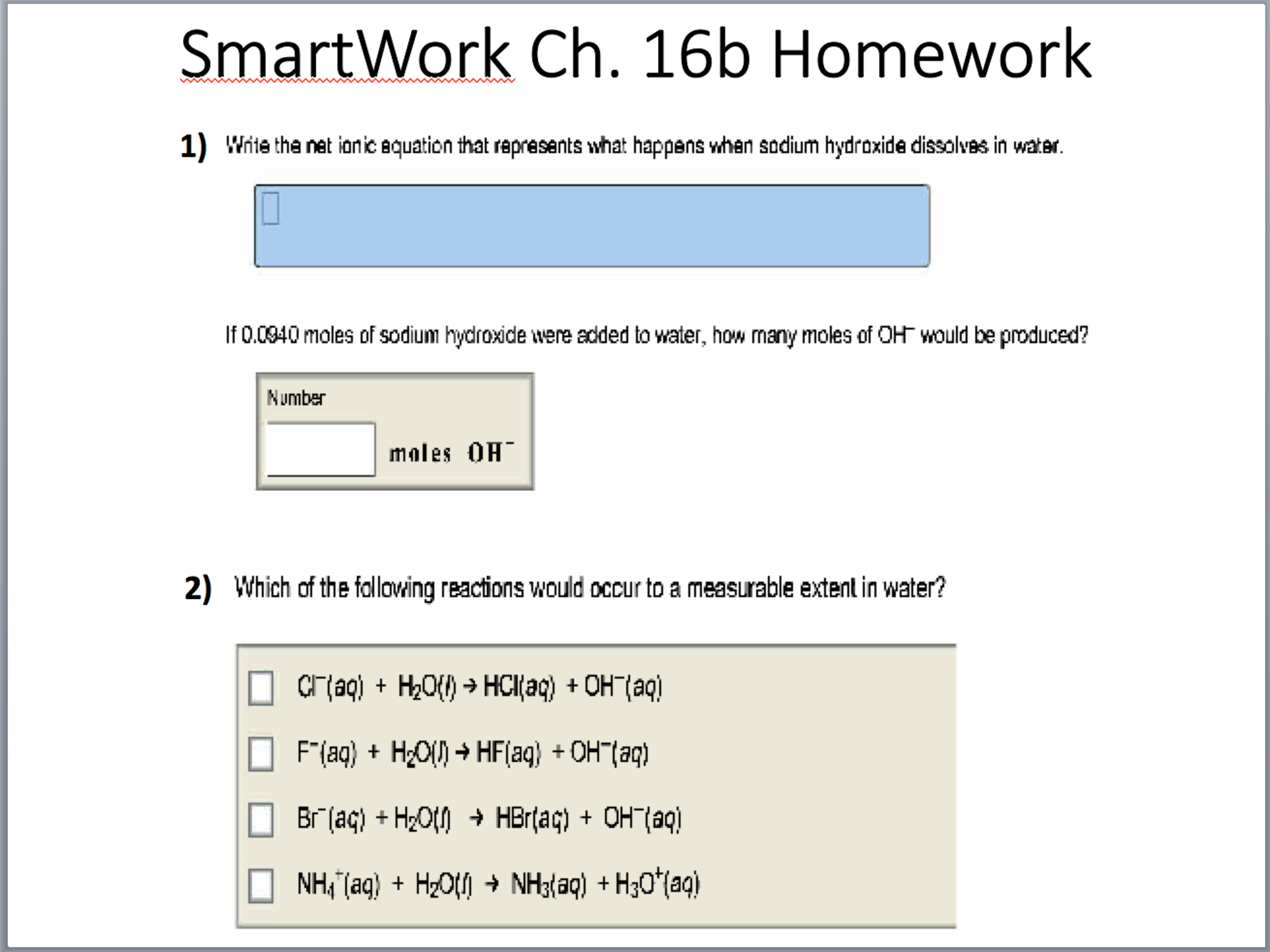 Solved Write the net ionic equation that represents what | Chegg.com