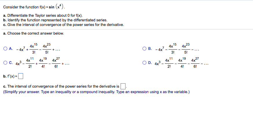 Solved Consider the function f(x) = sin (x^4). | Chegg.com