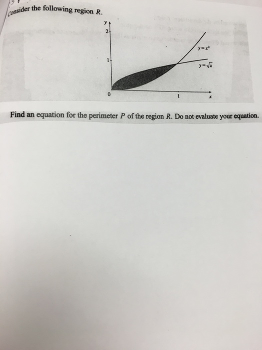 Solved Consider the following region R. Find an equation | Chegg.com