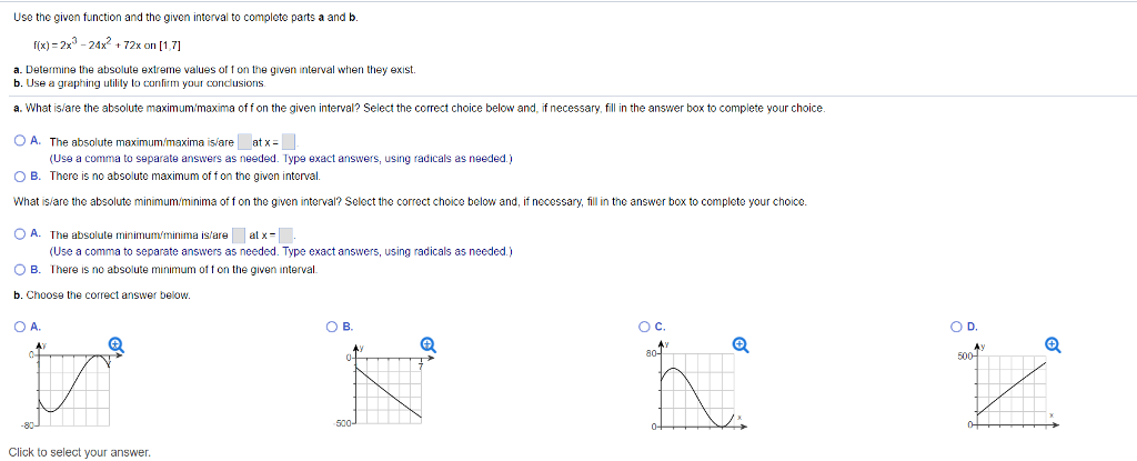 Solved Use The Given Function And The Given Interval To 2423
