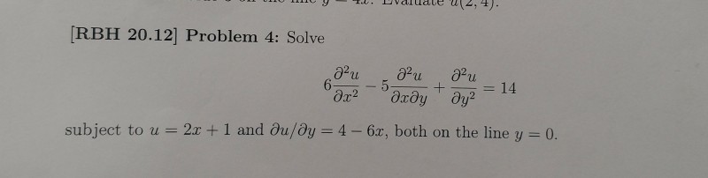Solved [RBH 20.12] Problem 4: Solve 14 subject to u 2 +1 and | Chegg.com