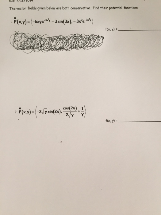 Solved The vector fields given below are both conservative. | Chegg.com