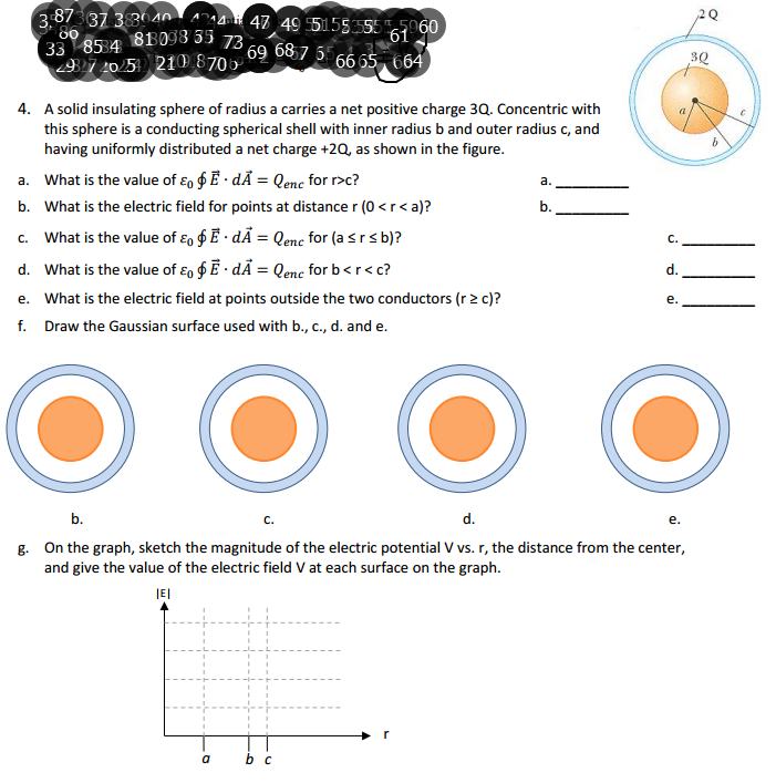 Solved A solid insulating sphere of radius a carries a net | Chegg.com