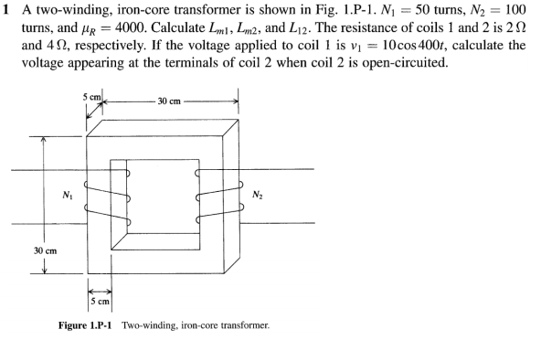 Solved A two-winding, iron-core transformer is shown in Fig. | Chegg.com