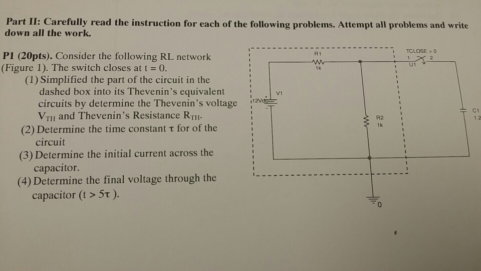 Solved consider the following RL network. The switch closes | Chegg.com