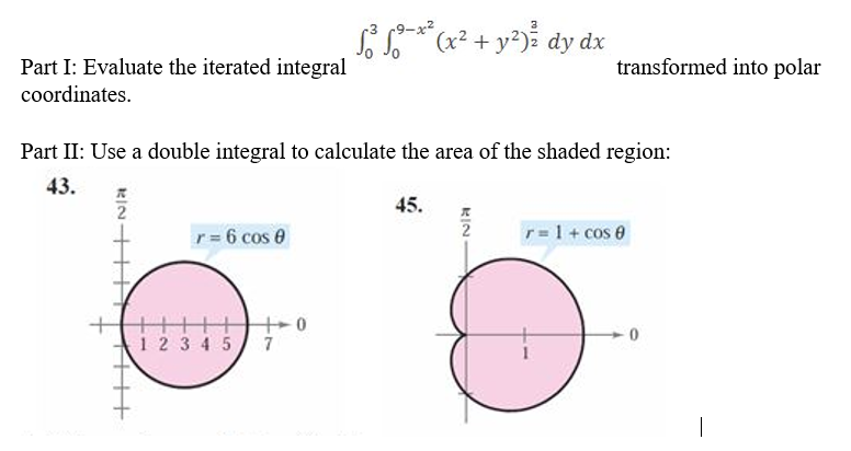 Solved Part I: Evaluate the iterated integral coordinates | Chegg.com