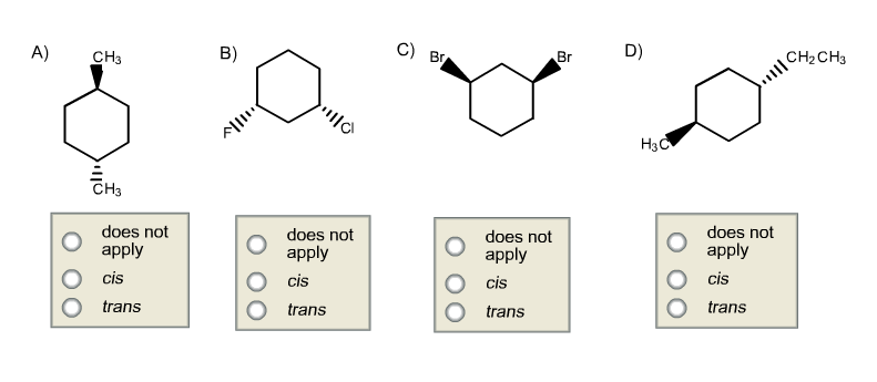 Solved Classify the molecules as cis or trans. An | Chegg.com