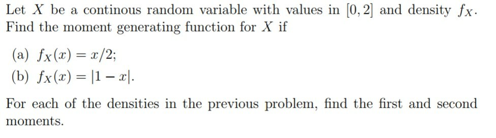 Solved Let X Be A Continous Random Variable With Values In 2881
