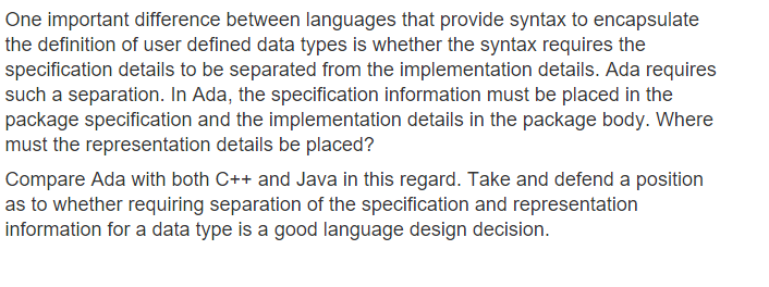 Solved One important difference between languages that | Chegg.com