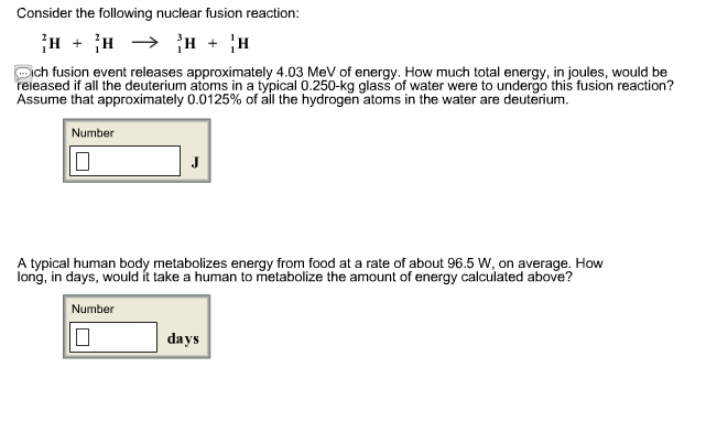 Solved Consider the following nuclear fusion reaction: ch | Chegg.com