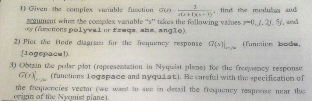 Solved 1) Given the complex variable function G(S) = | Chegg.com