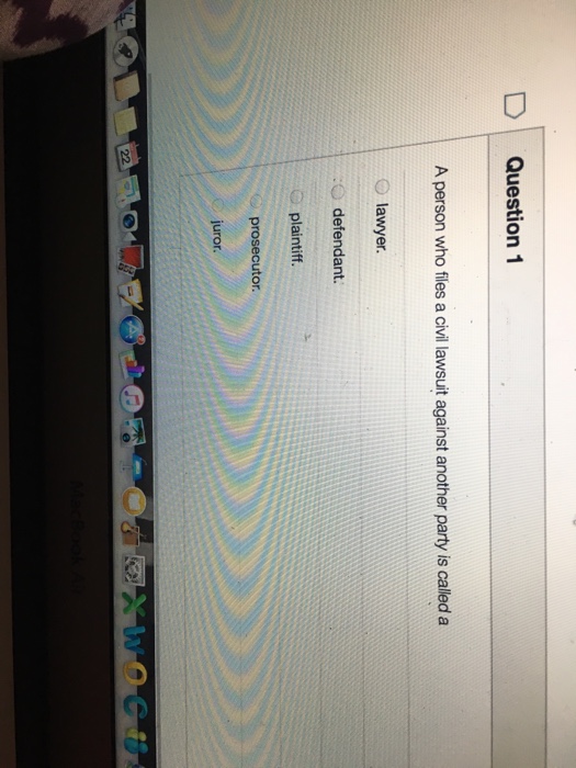 Solved A person who files a civil lawsuit against another | Chegg.com