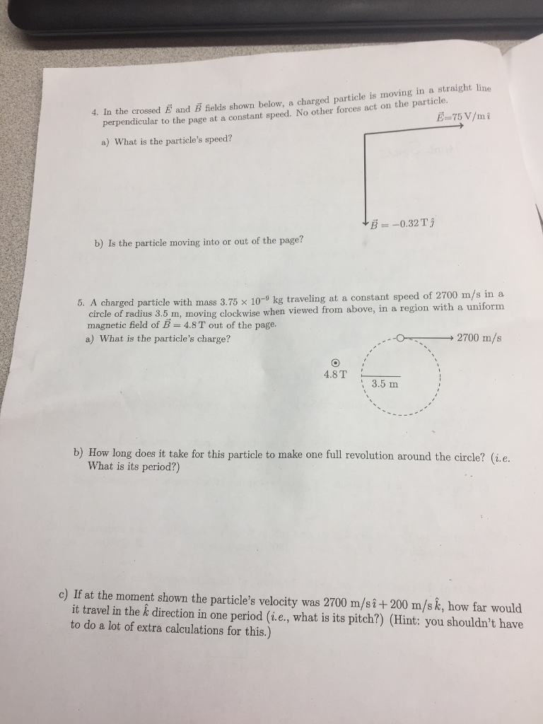 Solved 4. In the crossed B and B fields shown below, a | Chegg.com