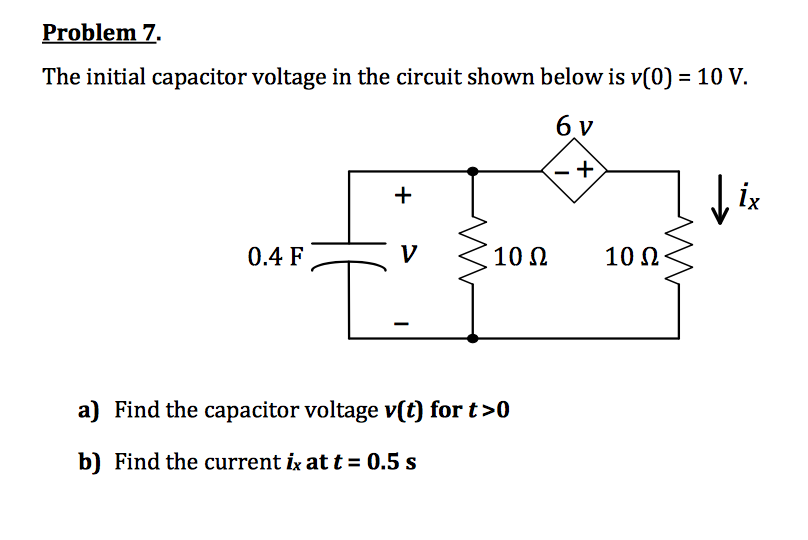 Solved The initial capacitor voltage in the circuit shown | Chegg.com