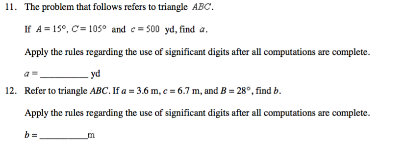 Solved 11. The problem that follows refers to triangle ABC. | Chegg.com